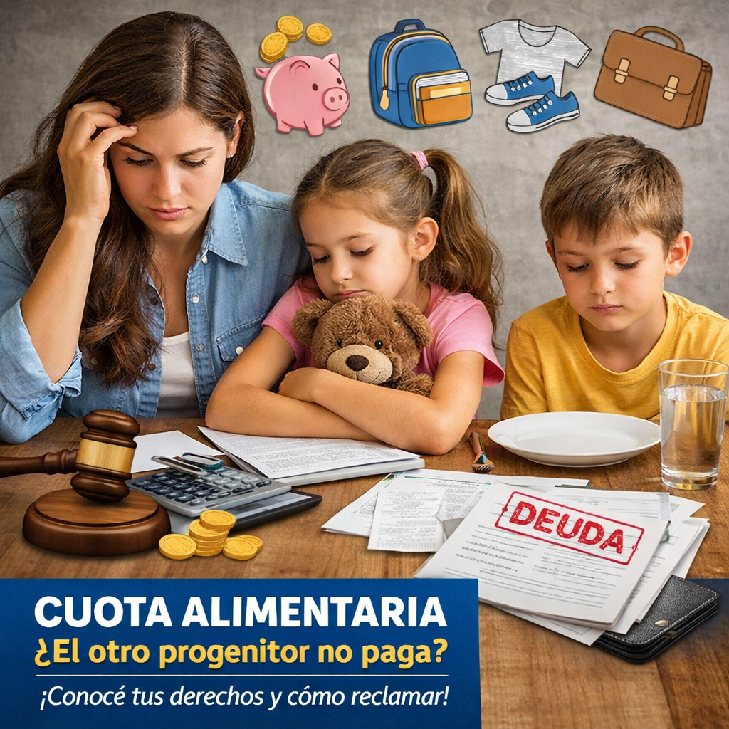 Cuota alimentaria: qué hacer si el otro progenitor no paga